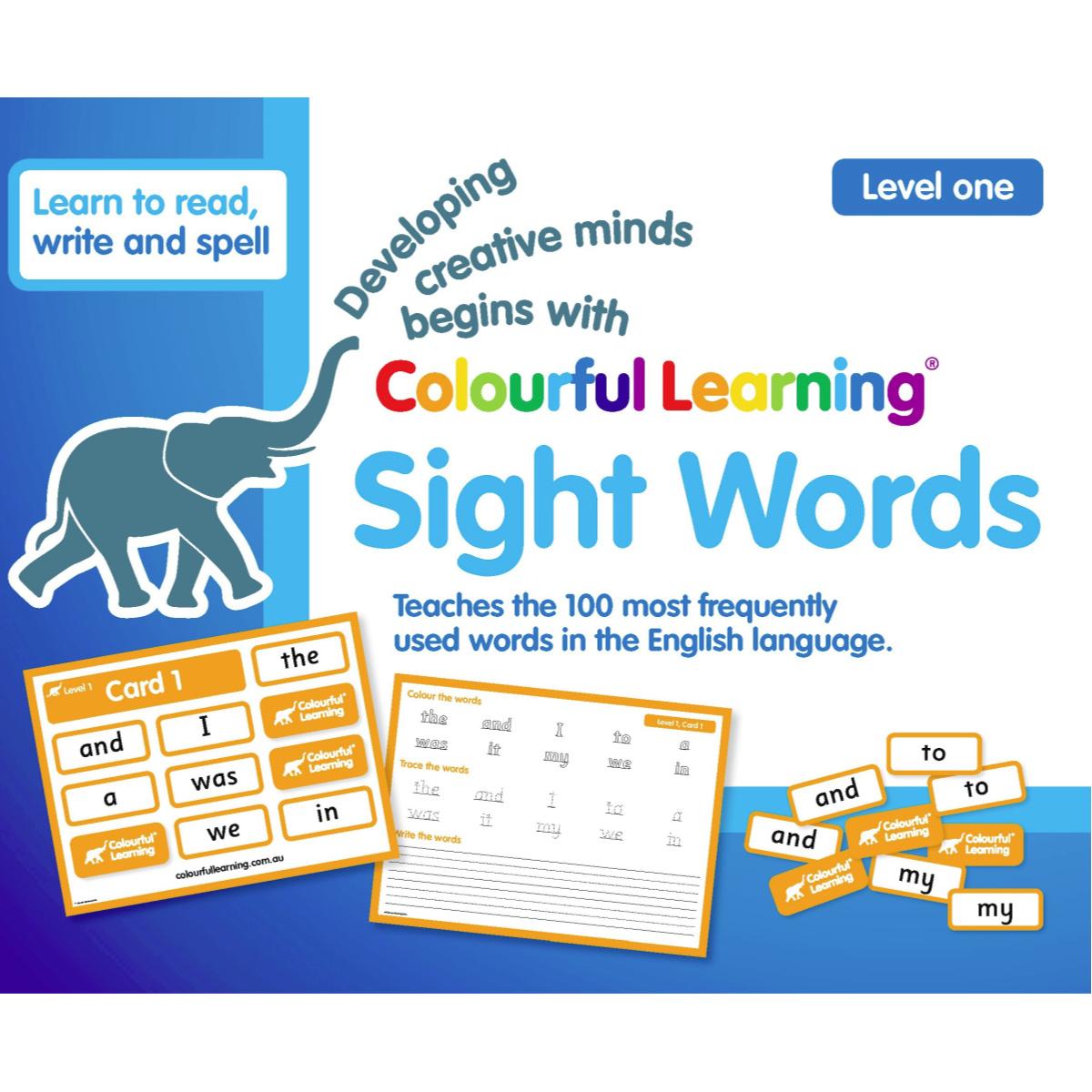 SIGHT WORDS level one LEARN HOW TO READ – Colourful Learning Toy Store