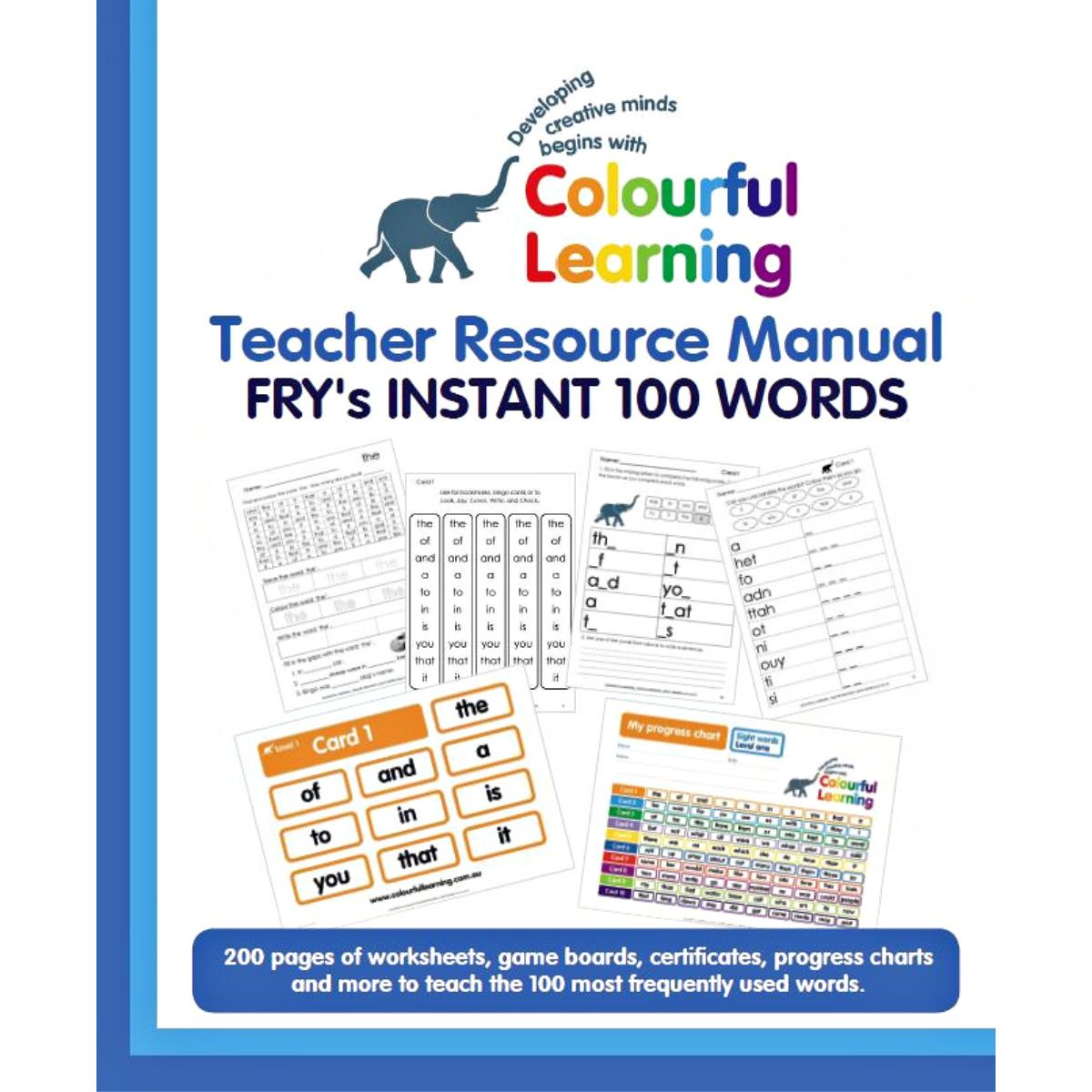 TEACHER RESOURCE FRY’S INSTANT 100 WORDS – Colourful Learning Toy Store