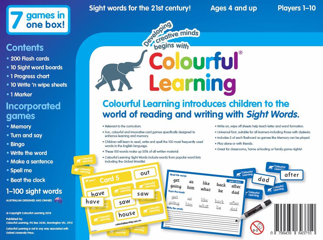 SIGHT WORDS level one LEARN HOW TO READ – Colourful Learning Toy Store