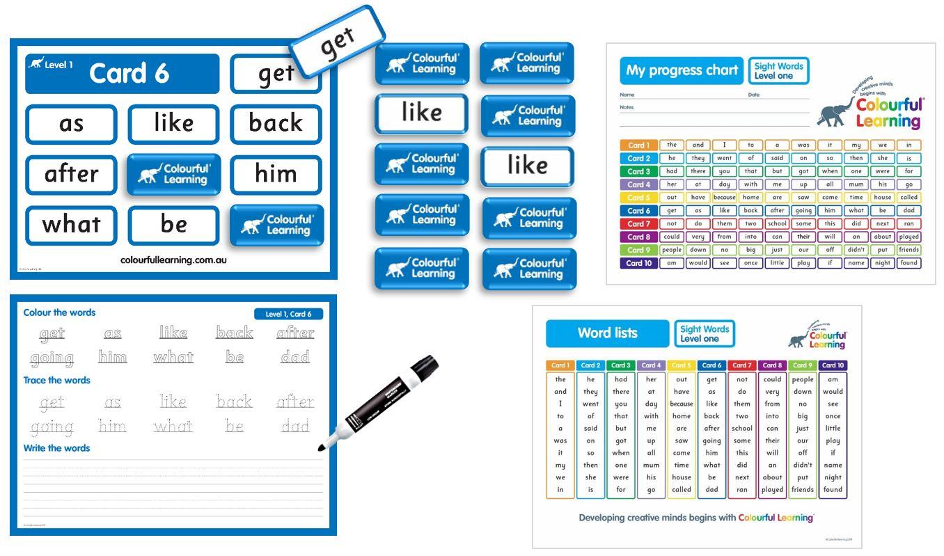 SIGHT WORDS level one LEARN HOW TO READ – Colourful Learning Toy Store