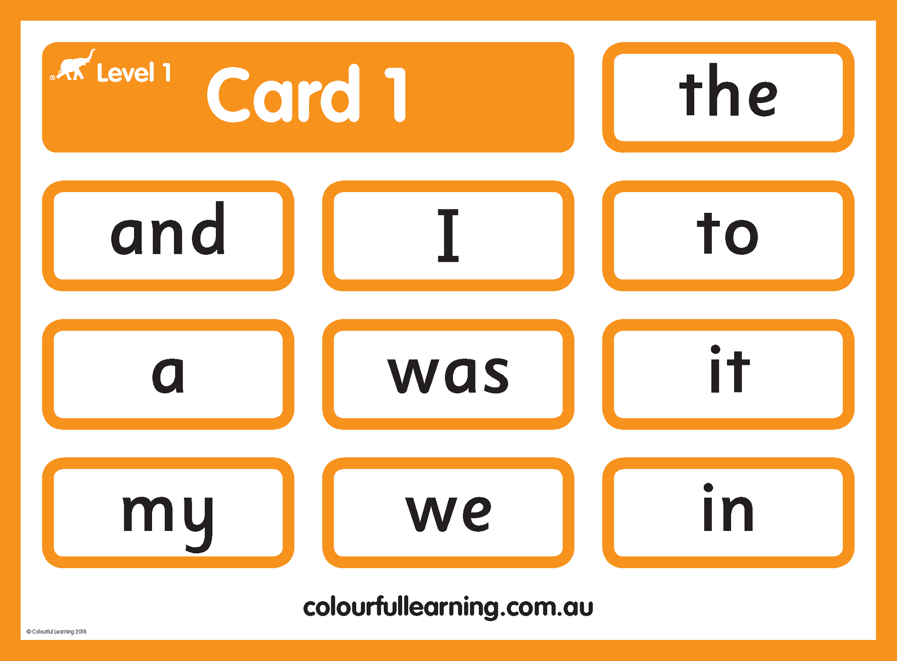 SIGHT WORDS level one LEARN HOW TO READ – Colourful Learning Toy Store